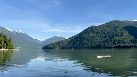 View of Lillooet Lake taken from Strawbe... | Stock Video | Pond5