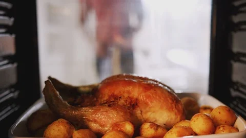 View Looking Out From Inside Oven As Man... | Stock Video | Pond5