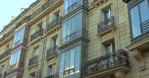 View Of Modern Bow Windows Of Haussmanni... | Stock Video | Pond5