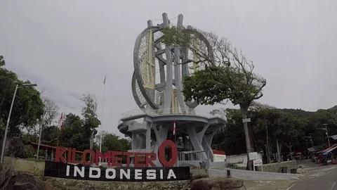 View Of Monumen kilometer 0 in Sabang In... | Stock Video | Pond5