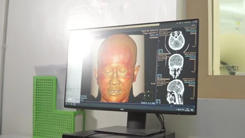 View of MRI monitor screen showing patie... | Stock Video | Pond5