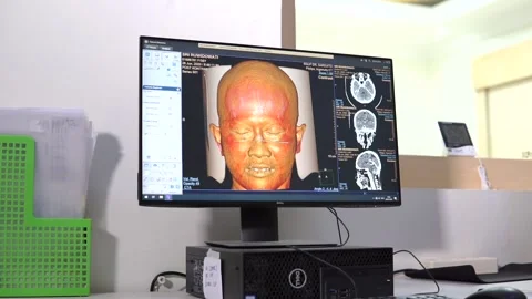 View of MRI monitor screen showing patie... | Stock Video | Pond5