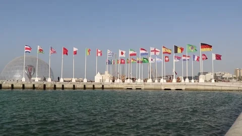 A view of national flags of all the 32 p... | Stock Video | Pond5