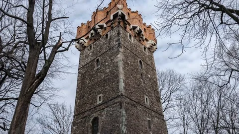 View of the old castle tower. | Stock Video | Pond5