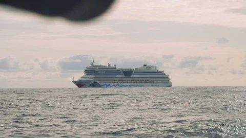 View of oncoming ship on left side. View... | Stock Video | Pond5