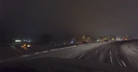 View Out Car Window Entering Freeway Dur... | Stock Video | Pond5