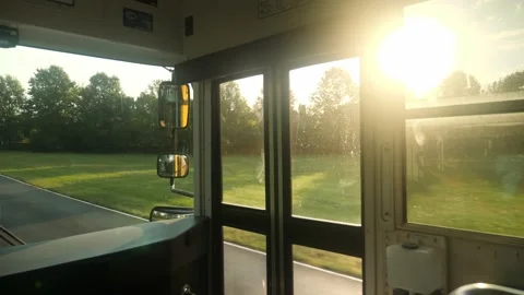 View out school bus window | Stock Video | Pond5