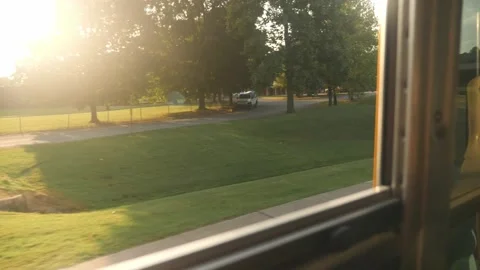 View out school bus window | Stock Video | Pond5
