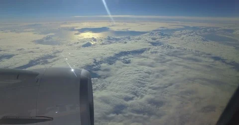 View out from a window of a plane | Stock Video | Pond5