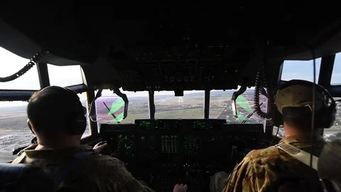 Pilots Flying Aircraft Cockpit View Stock Video Footage | Royalty Free ...