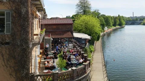 View of the Po river from the Isabella b... | Stock Video | Pond5