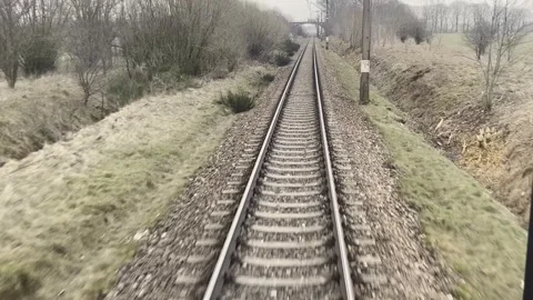 View on railroad track from the back win... | Stock Video | Pond5