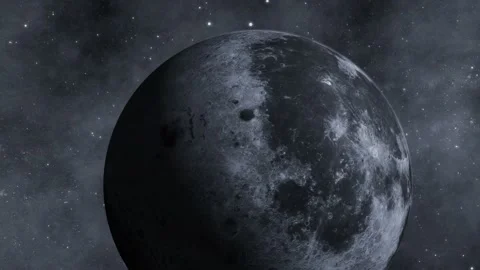 View realistic 3d Moon planet zoom out w... | Stock Video | Pond5