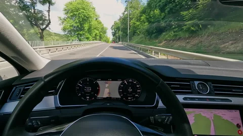 view of the road and the dashboard of a ... | Stock Video | Pond5
