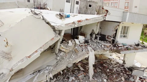 A view of a room of a collapsed house, a... | Stock Video | Pond5