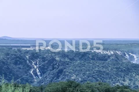 View of Ruacana waterfalls, the border of Angola and Namibia Stock ...