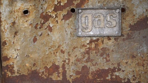 view of rusty gas meter cabin | Stock Video | Pond5