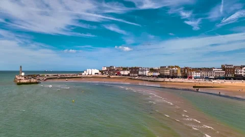 View of the sea resort of Margate, a se... | Stock Video | Pond5