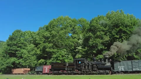 A View of a Shay Steam Engine Backing Up... | Stock Video | Pond5