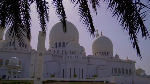 View of Sheikh Zayed Mosque from under p... | Stock Video | Pond5