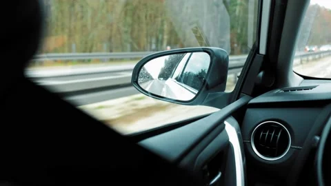 View from Side Window of Car Driving on ... | Stock Video | Pond5