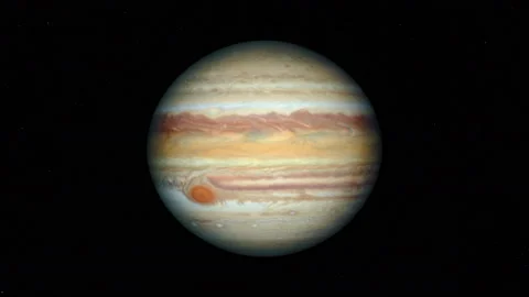 View of spinning Jupiter, the fifth plan... | Stock Video | Pond5