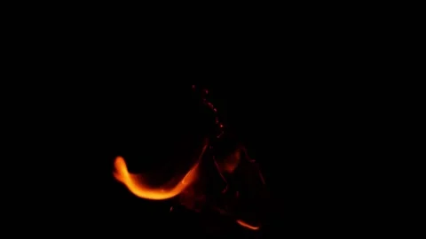 View of spot of fire flame with black ba... | Stock Video | Pond5