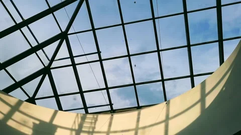 View of the stained glass window structu... | Stock Video | Pond5