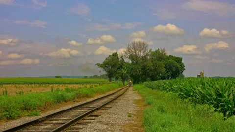 View of a Steam Passenger Train Approach... | Stock Video | Pond5
