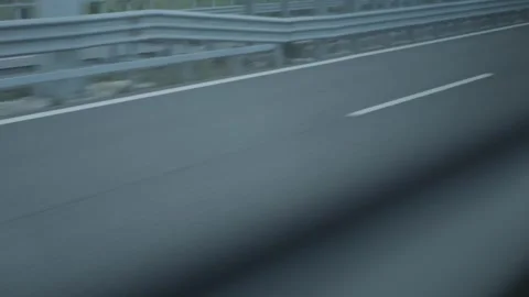 View Of Street Lines From Car Window On ... | Stock Video | Pond5