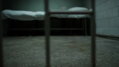 View through Bars of Prison Cell with No... | Stock Video | Pond5