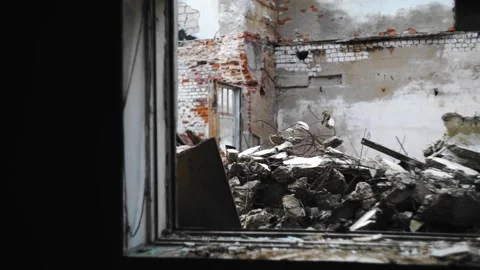 View through the window on the rebar in ... | Stock Video | Pond5