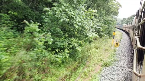 View from train window for moving train... | Stock Video | Pond5