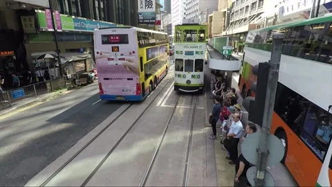 View from tram, back view vehicle shot, ... | Stock Video | Pond5