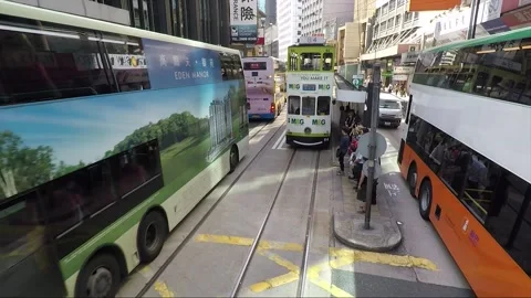 View from tram, back view vehicle shot, ... | Stock Video | Pond5