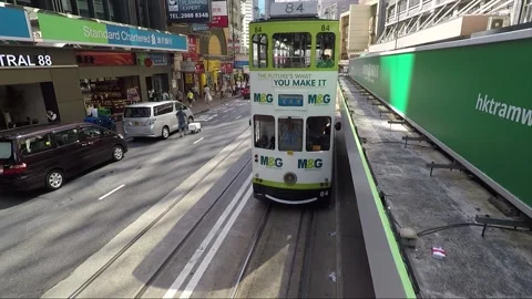 View from tram, back view vehicle shot, ... | Stock Video | Pond5