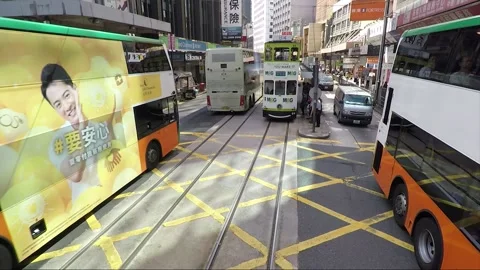 View from tram, back view vehicle shot, ... | Stock Video | Pond5
