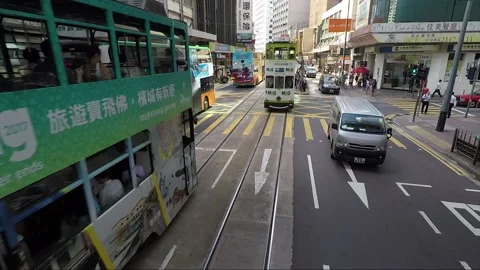View from tram, back view vehicle shot, ... | Stock Video | Pond5