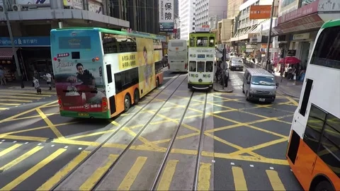 View from tram, back view vehicle shot, ... | Stock Video | Pond5