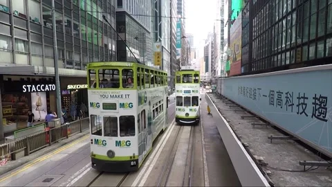 View from tram, back view vehicle shot, ... | Stock Video | Pond5