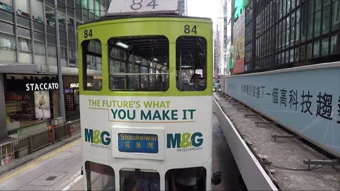 View from tram, back view vehicle shot, ... | Stock Video | Pond5