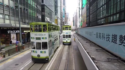 View from tram, back view vehicle shot, ... | Stock Video | Pond5
