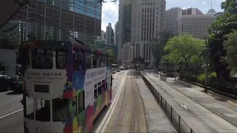 View from tram, back view vehicle shot, ... | Stock Video | Pond5