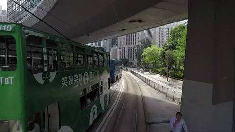 View from tram, back view vehicle shot, ... | Stock Video | Pond5