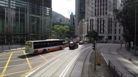 View from tram, back view vehicle shot, ... | Stock Video | Pond5