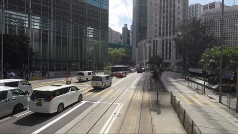 View from tram, back view vehicle shot, ... | Stock Video | Pond5