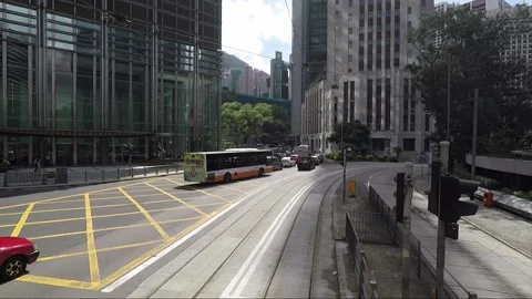 View from tram, back view vehicle shot, ... | Stock Video | Pond5