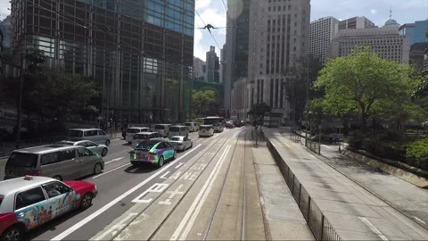 View from tram, back view vehicle shot, ... | Stock Video | Pond5