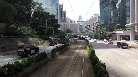 View from tram, back view vehicle shot, ... | Stock Video | Pond5