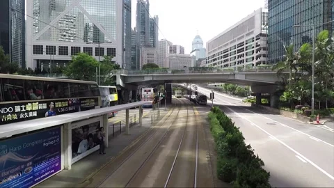 View from tram, back view vehicle shot, ... | Stock Video | Pond5